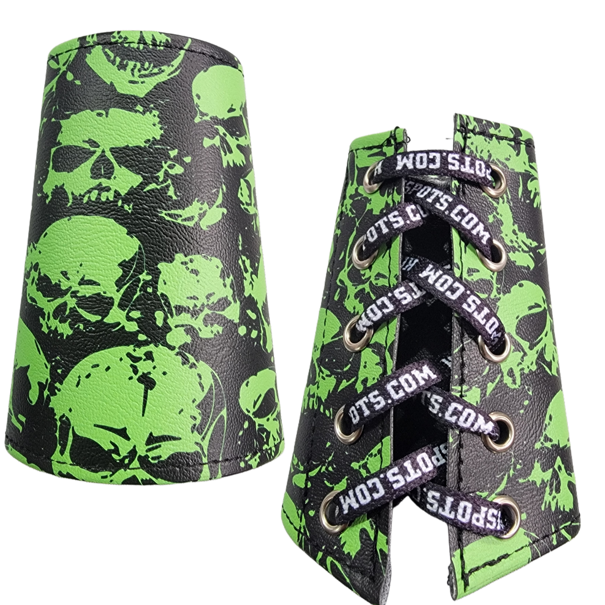 Skull Print Lace-Up Gauntlets — Highspots.com