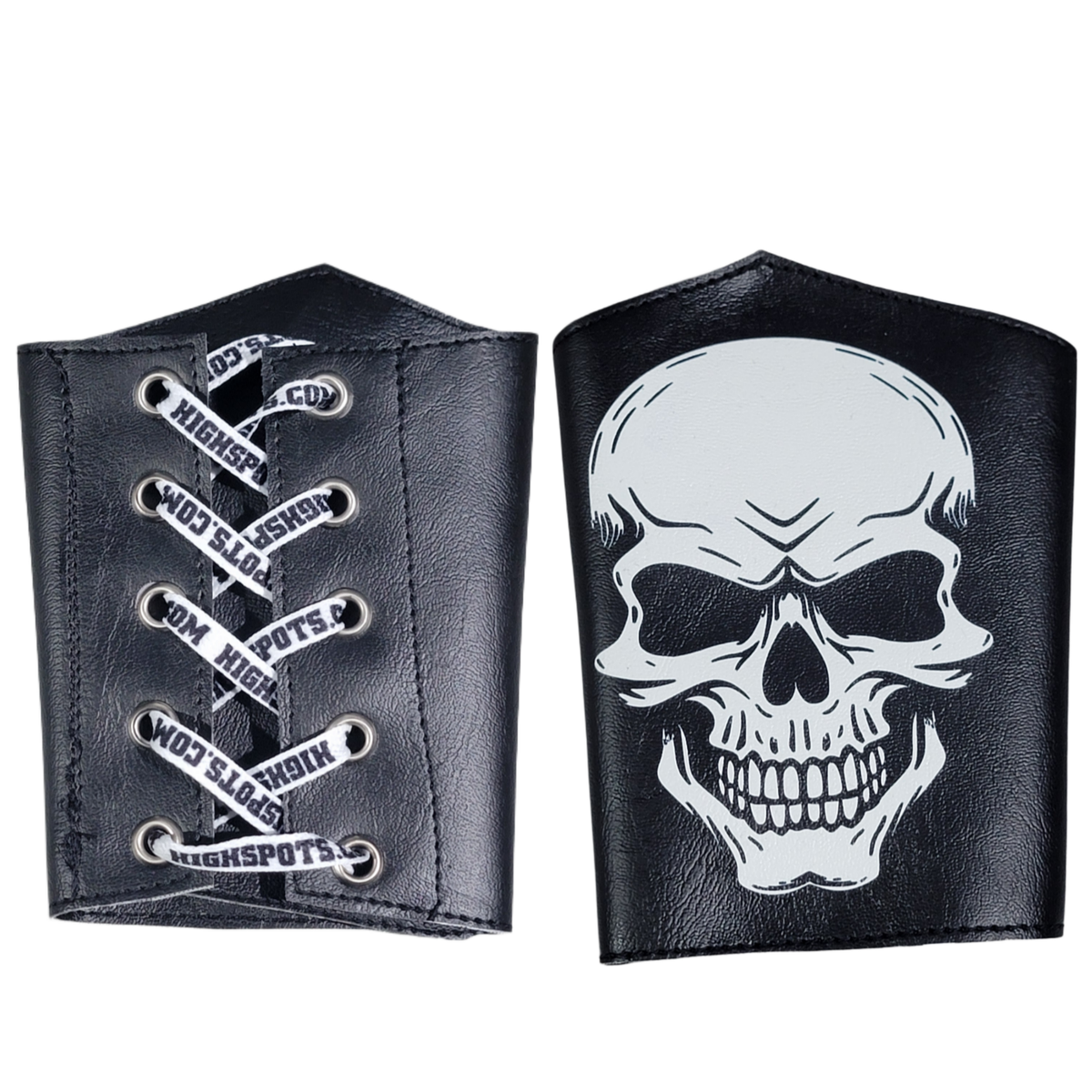 Large Skull Print Lace-Up Gauntlets — Highspots.com