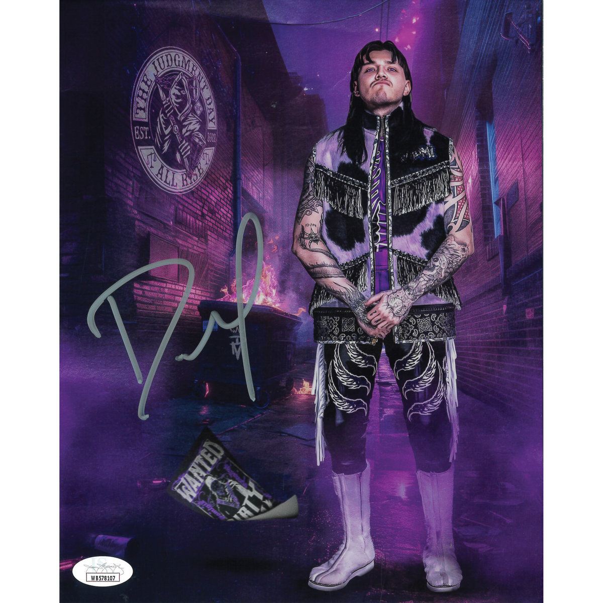 Dominik Mysterio AsylumGFX METALLIC 8 x 10 Promo - JSA AUTOGRAPHED ...