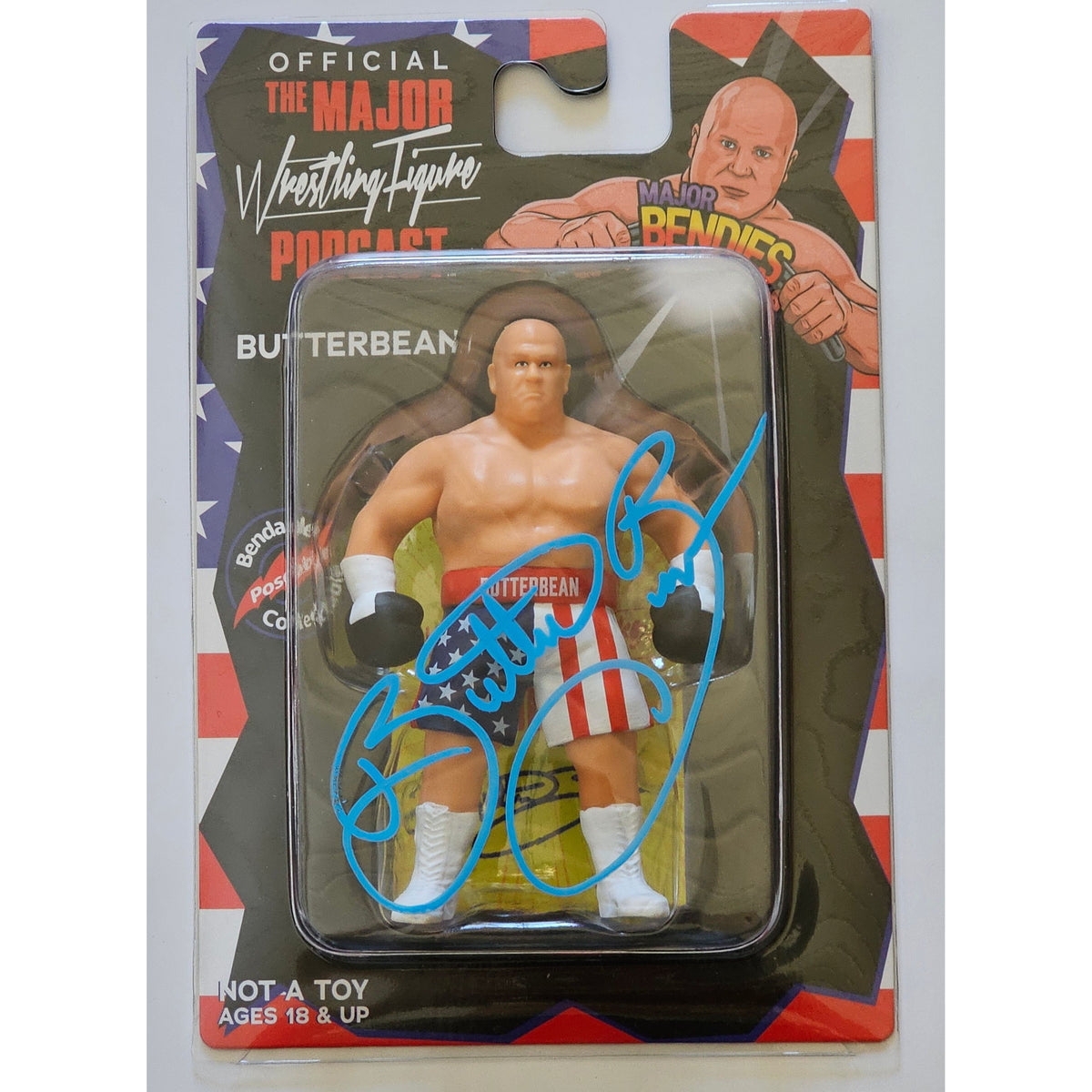 Butterbean Major Wrestling Figure Podcast Bendie Figure - AUTOGRAPHED ...