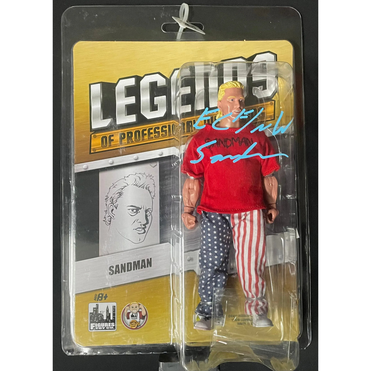 Sandman FTC Legends of Professional Wrestling Figure - JSA AUTOGRAPHED ...