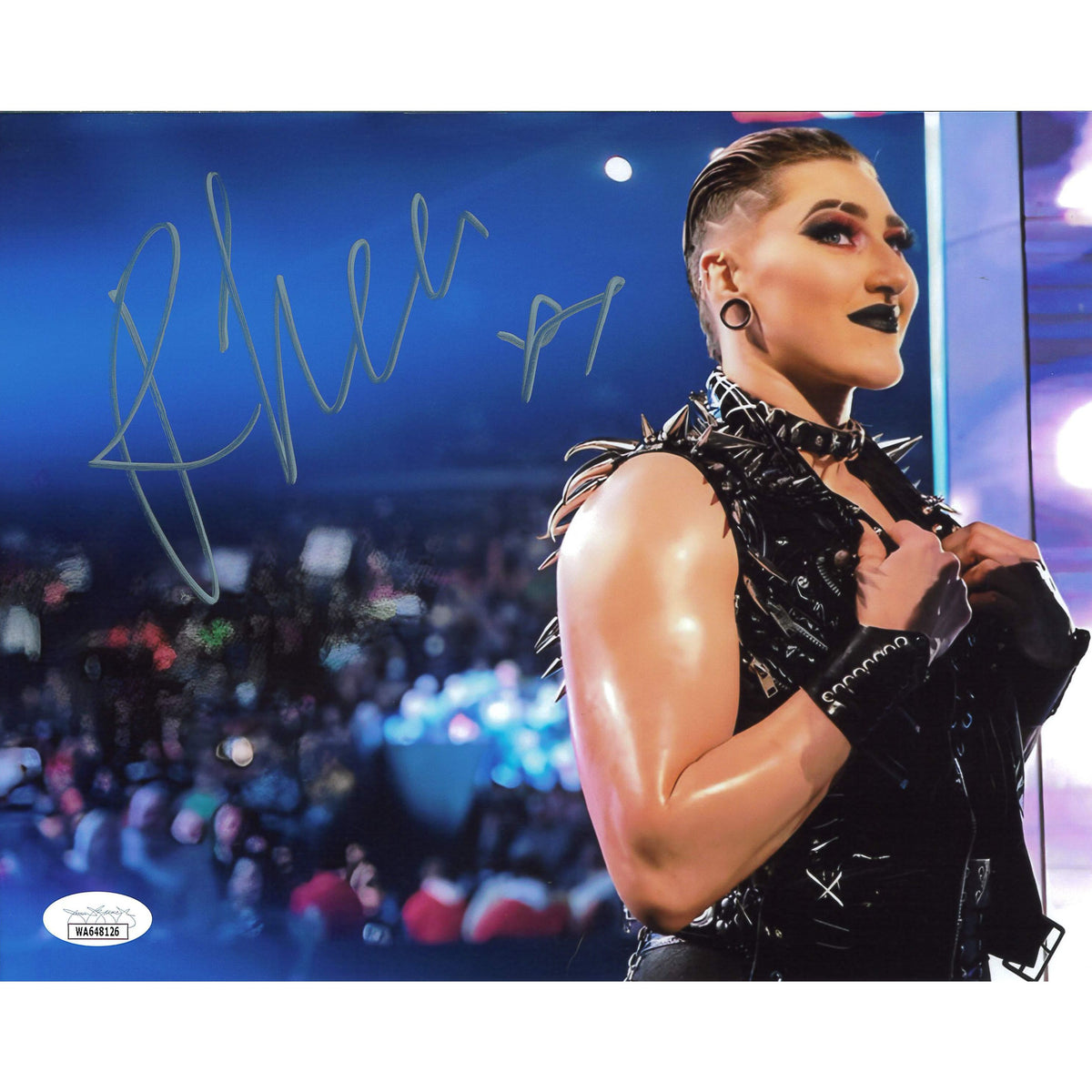 Rhea Ripley Blurred Crowd BG 8 x 10 Promo - JSA AUTOGRAPHED — Highspots.com