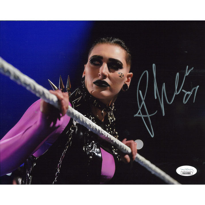 Rhea Ripley Holding Top Rope 8 x 10 Promo - JSA AUTOGRAPHED — Highspots.com