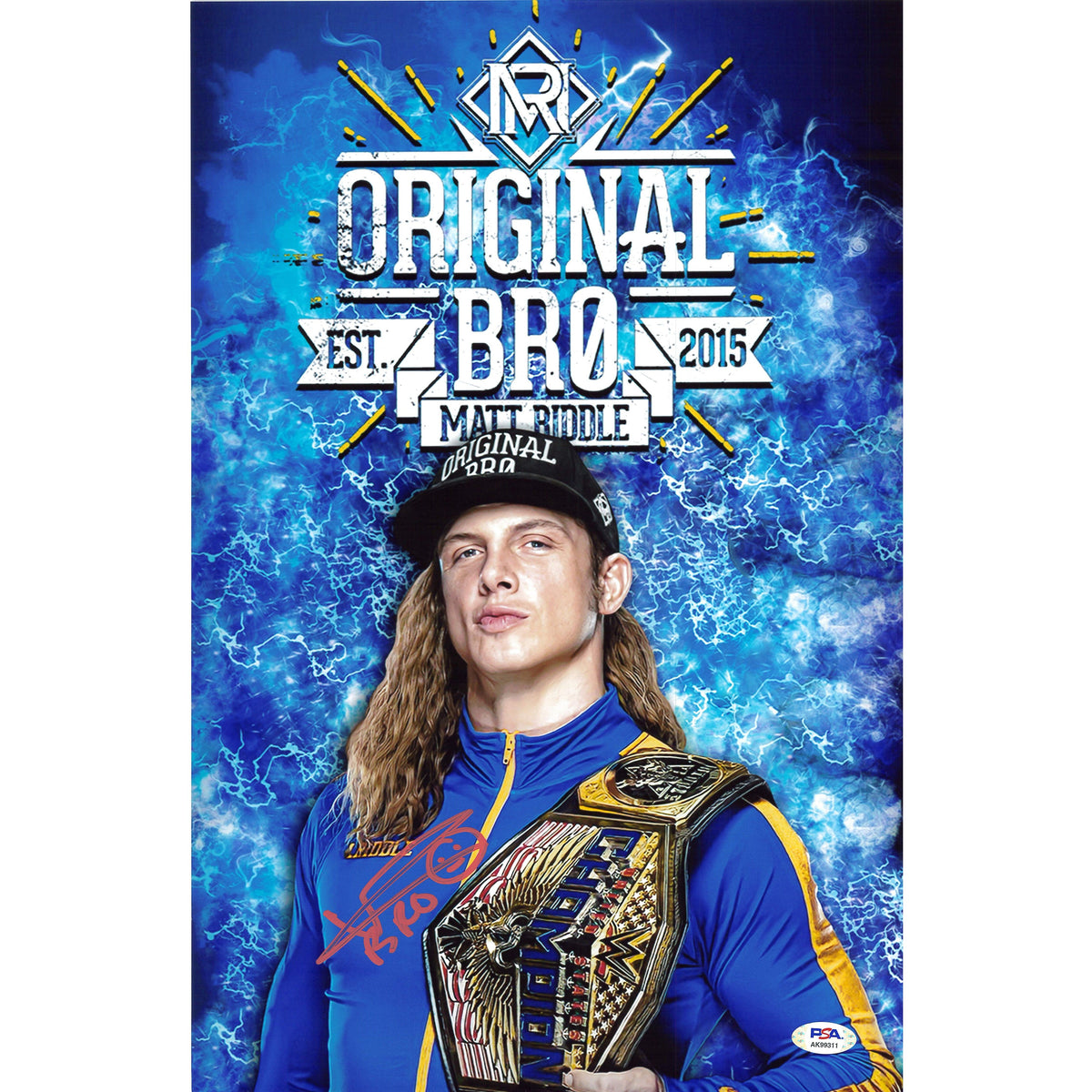 Matt Riddle US Champ 11 x 17 Poster - PSA AUTOGRAPHED — Highspots.com