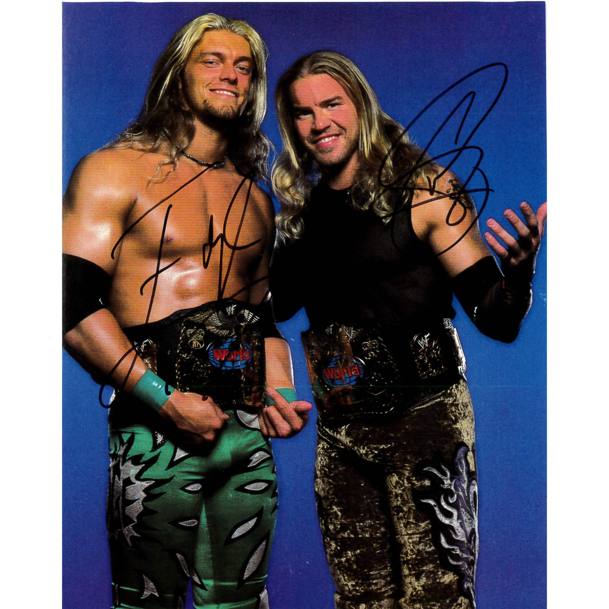 Edge x Christian WWF Tag Champs Render 8x10 Autographed — Highspots.com