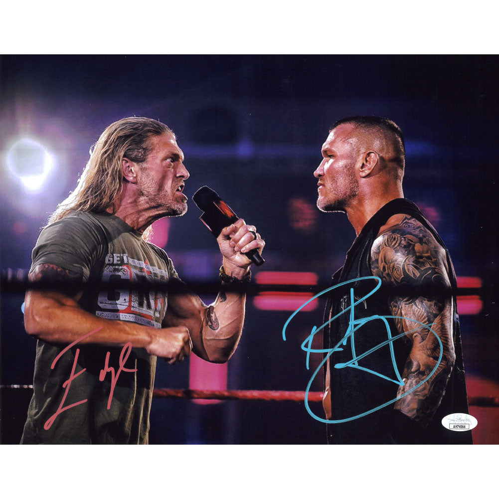 Edge vs Randy Orton Face Off 11 x 14 Poster - JSA DUAL AUTOGRAPHED ...