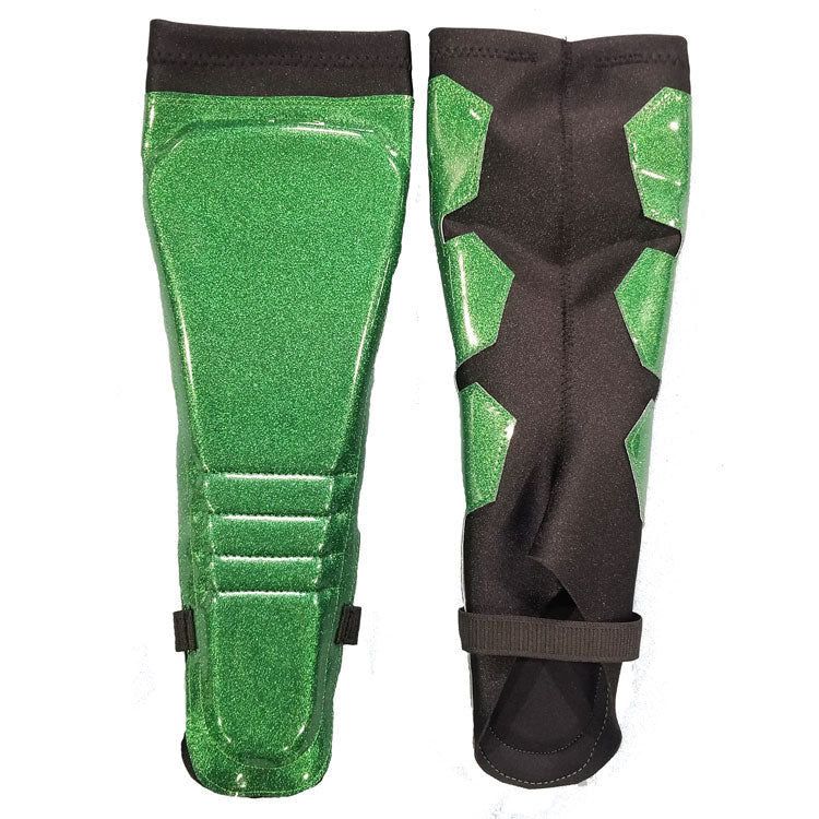 Green Sparkle on Black Kickpads — Highspots.com