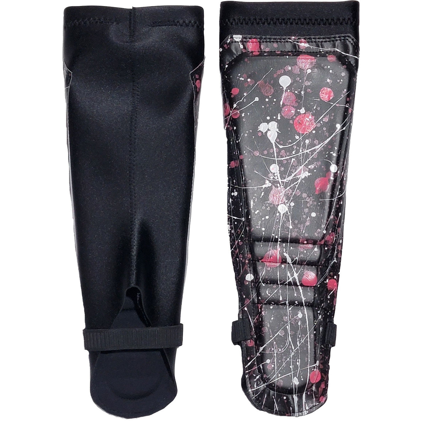 Black with Pink-White Paint Splatter on Black Kickpads — Highspots.com